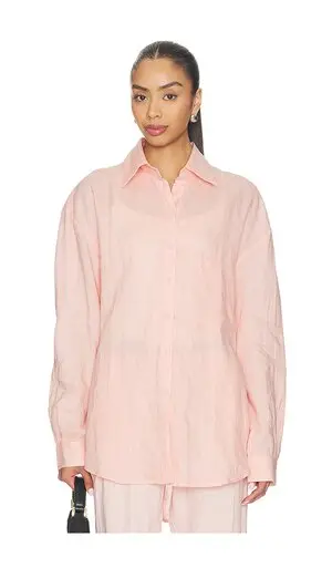 AEXAE Linen Woven Shirt - Soft Pink