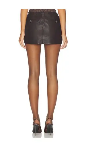 Magda Butrym Leather Mini Skirt With Floral Detail