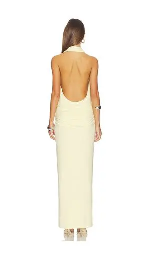 Misha Collection The Cabana Cupro Maxi Dress - Lemon