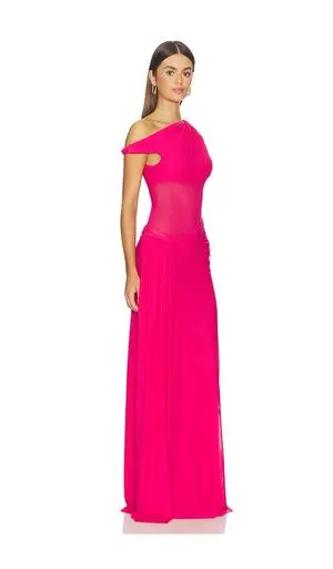 Misha Collection Sisal Mesh Dress - Bright Rose