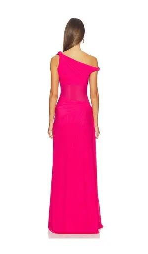 Misha Collection Sisal Mesh Dress - Bright Rose