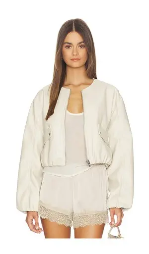 Blanknyc Bomber Jacket In Neutral - Picture Perfect
