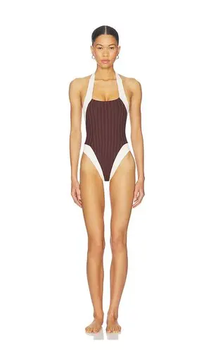KYA Rosie One Piece - Ribbed Espresso & Vanilla