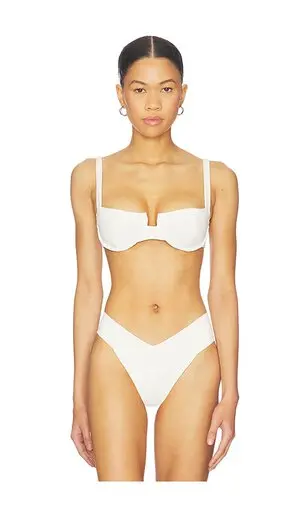 KYA Jolene Reversible Bikini Top - Sandstone & Vanilla