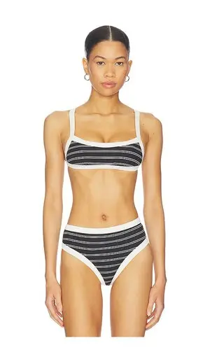 KYA Marlow Reversible Bikini Top - Striped Onyx & Onyx