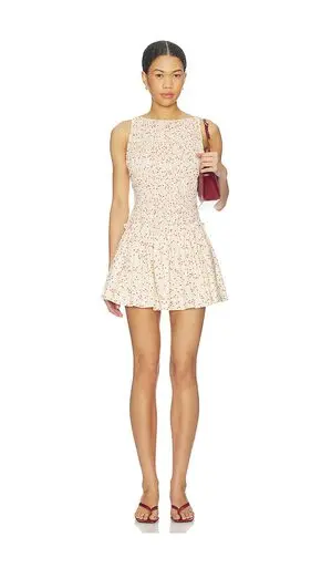 Faithfull The Brand Gala Mini Dress In Ivory - Linnea Dot Panna