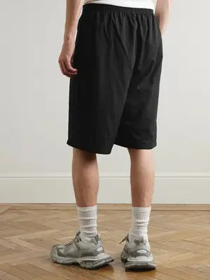 Balenciaga Wide-leg Logo-embroidered Shell Shorts