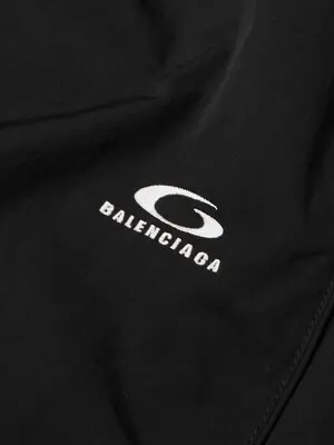 Balenciaga Wide-leg Logo-embroidered Shell Shorts