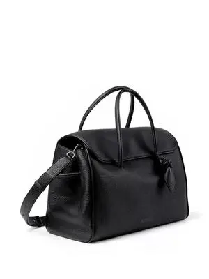 Jacquemus Turismo Knotted Flap Leather Tote - Black