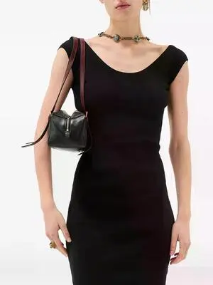 Versace Ribbed Knit Off-shoulder Midi Dress
