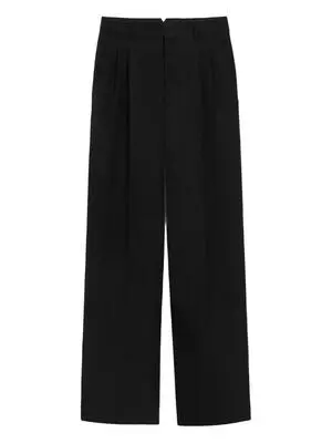AMI Paris Wool Canvas Wide Leg Trousers