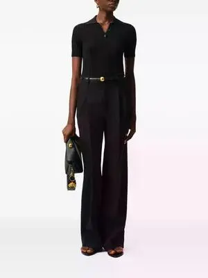 AMI Paris Wool Canvas Wide Leg Trousers