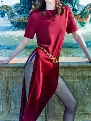 Saint Laurent Short Sleeve Maxi Dress