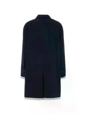 Miu Miu Single-breasted Poplin Coat With Check Print Lining