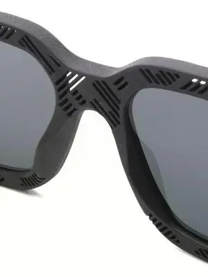 Fendi Ff Pattern Square Frame Sunglasses - Grey