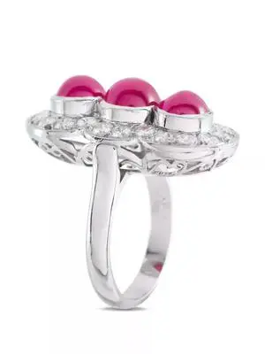 LB EXCLUSIVE Platinum, Diamond, And Ruby Ring