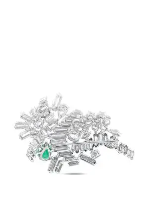 LB EXCLUSIVE Diamond And Emerald Brooch
