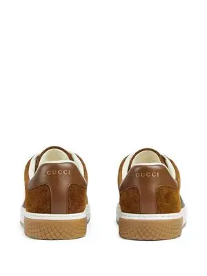 Gucci Ace Web-detail Suede Sneakers - Brown