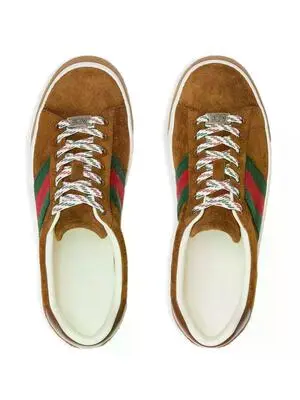 Gucci Ace Web-detail Suede Sneakers - Brown