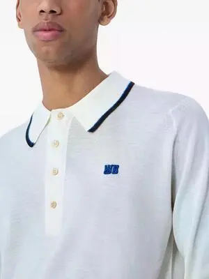 WALES BONNER Point-collar Knitted Polo Shirt