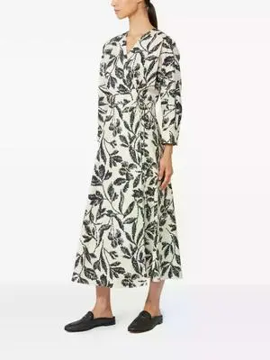 Max Mara Floral-print Midi Dress - Neutrals