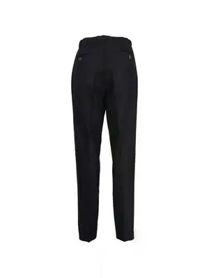 Vintage Pleated Drawstring Trousers - Blue