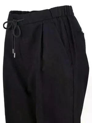 Vintage Pleated Drawstring Trousers - Blue