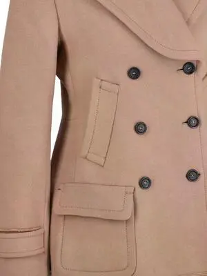 Aquilano.Rimondi Double-breasted Coat With Fringed Hem