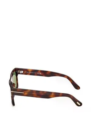 TOM FORD Cyrus Tortoiseshell Pattern Square Frame Sunglasses