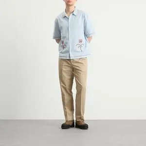 WAX LONDON Keats Dahlia Embroidery Vacation Shirt