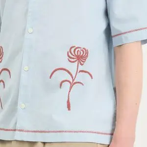 WAX LONDON Keats Dahlia Embroidery Vacation Shirt