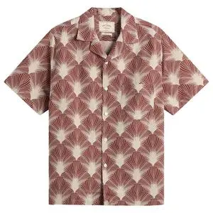 Portuguese Flannel Feathers Vacation Shirt - Deep Red