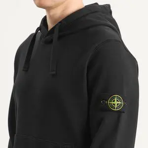 Stone Island Garment Dyed Hoodie - Black
