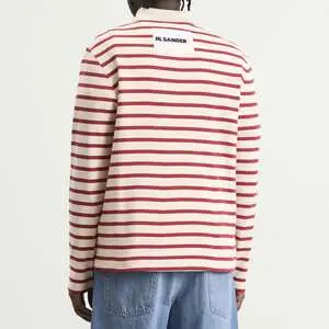 JIL SANDER Stripe Long Sleeve Polo
