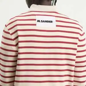 JIL SANDER Stripe Long Sleeve Polo