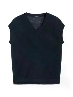 Max Mara Ghianda V-neck Knitted T-shirt - Blue