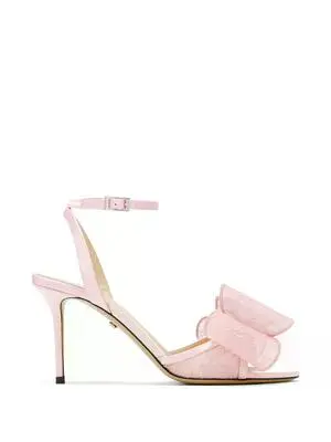 Mach & Mach Le Cadeau Bow-detail Lace Sandals - Pink