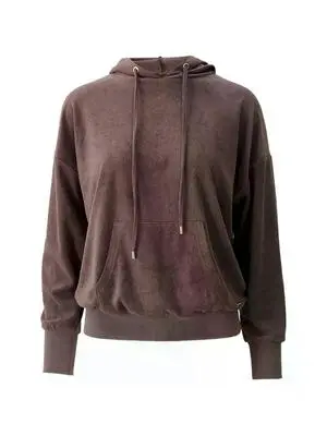 Melissa Odabash Hooded Kangaroo Pocket Sweatshirt - Brown