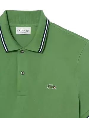 Lacoste L.12.12 Striped Collar Polo Shirt - Green