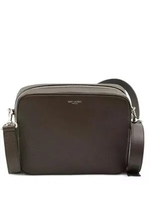 Saint Laurent Small Camera Hammered-leather Messenger Bag - Brown