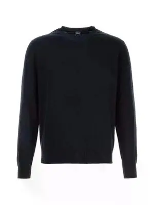 Fedeli Round-neck Cotton Sweater - Blue