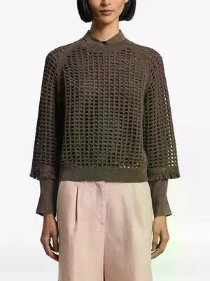Peserico Sequinned Cordonnet Sweater - Brown