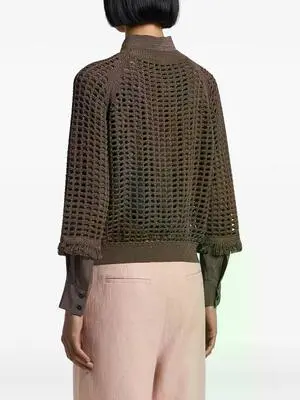 Peserico Sequinned Cordonnet Sweater - Brown