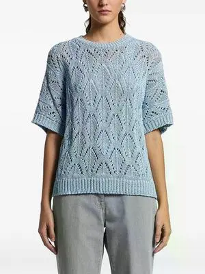 Peserico Openwork Knit Top - Blue