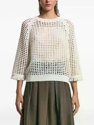 Peserico Sequinned Cord Material Sweater - Neutrals