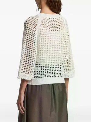 Peserico Sequinned Cord Material Sweater - Neutrals