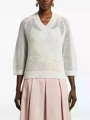 Peserico V-neck Open Knit Sweater