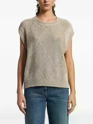 Peserico Open-knit Diamond Pattern Vest