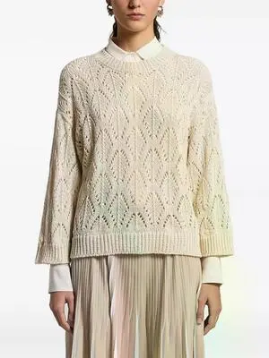 Peserico Sequined Openwork Sweater - Neutrals