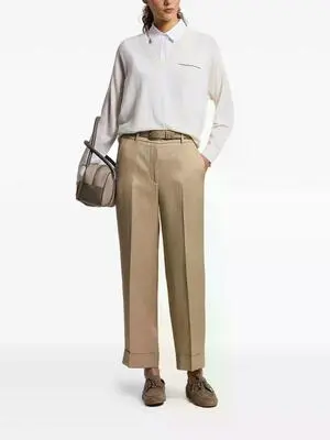 Peserico V-neck Long-sleeve Sweater - Neutrals